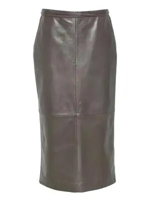 Alberta Ferretti Alberta Ferretti Leather Panelled Skirt Grey