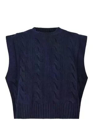 Max Mara Cable-knit Wool Sweater Vest - Blue
