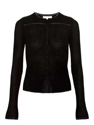 Isabel Marant Étoile ISABEL MARANT Siofra Pointelle-Knit Cardigan Black