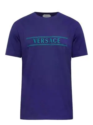 Versace Logo-embroidered T-shirt - Blue