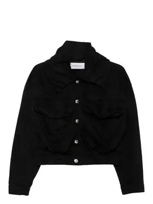 Viktor & Rolf Draped-detail Denim Jacket - Black