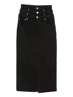 Viktor & Rolf Triple-layer Denim Maxi Skirt - Black