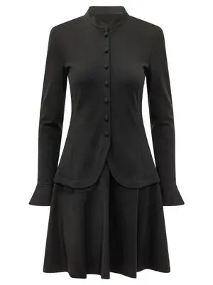 EMPORIO ARMANI Unlined Dress In Stretch Viscose With Covered Buttons