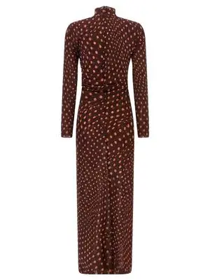 Stella McCartney Polka Dot Mesh Long Dress - Red