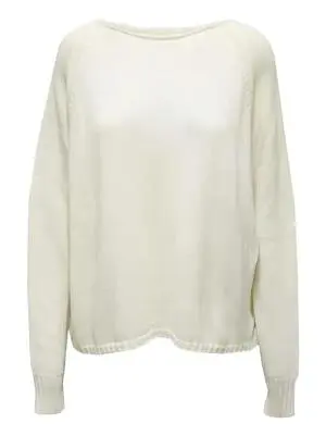 MA'RY'YA Raglan-sleeve Boat-neck Sweater - White