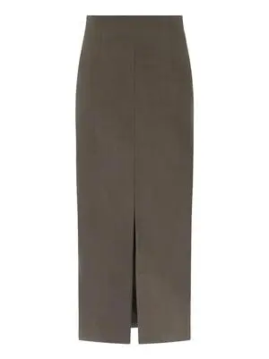 Paul & Shark Front-slit Pencil Midi Skirt - Brown