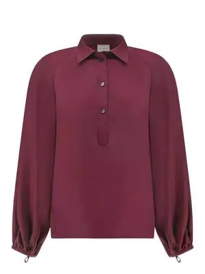 Paul & Shark Raglan-sleeve Silk Blouse - Red
