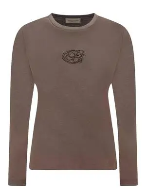 Paul & Shark Beaded-logo Cotton T-shirt - Brown