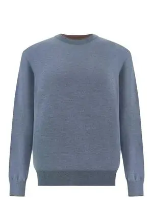 Paul & Shark Crew-neck Contrast-trim Sweater - Blue