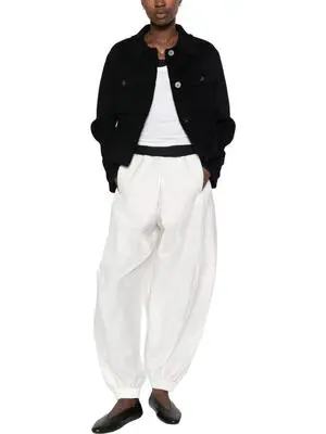 LOU ANDREA Button-up Cropped Jacket - Black