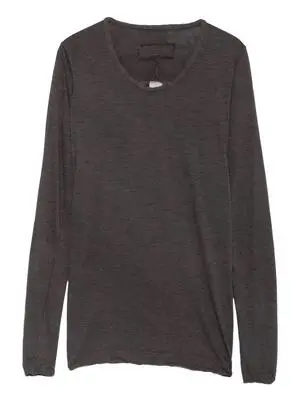PRIVATE 0204 Slub Texture Long-sleeve Top - Grey