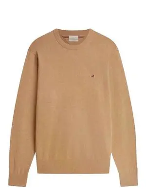 Tommy Hilfiger Logo-embroidered Crew-neck Sweater - Neutrals