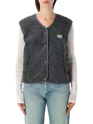 American Vintage Hoktown Fleece Logo-patch Gilet - Grey
