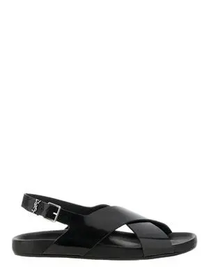 SAINT LAURENT Helios Sandals In Glazed Leather