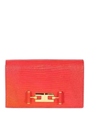 Elisabetta Franchi Lizard-effect Logo-plaque Shoulder Bag - Red