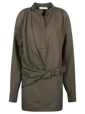 IRO PARIS IRO Belted Draped Dress Green