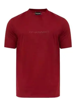 Emporio Armani T-shirt Essential Slim-fit In Pima-cotton Jersey - Red