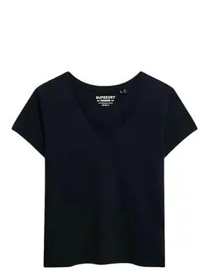 Superdry Studios Slub-texture V-neck T-shirt - Black