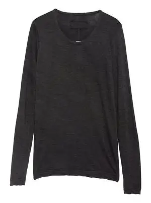 PRIVATE 0204 Slub Texture Long-sleeve Top - Grey