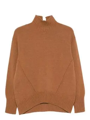 WHYCI Roll-neck Ribbed-trim Sweater - Brown