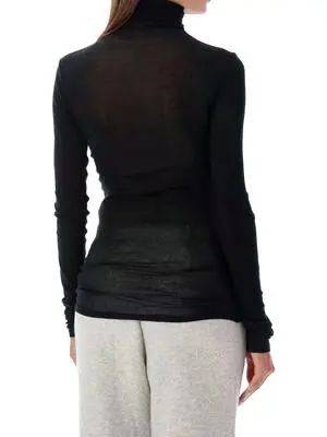 American Vintage Massachusetts Roll-neck Long-sleeve T-shirt - Black