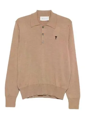 AMI Paris De Coeur Polo Shirt - Neutrals