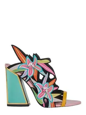 KAT MACONIE Diva Dee Embroidered Crystal-embellished Sandals