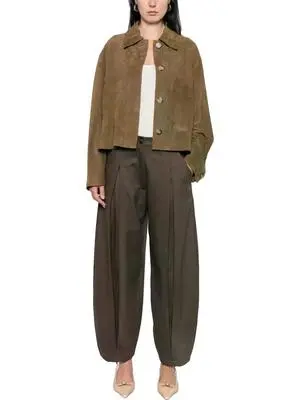 JOSEPH Suede Boxy Jacket - Brown