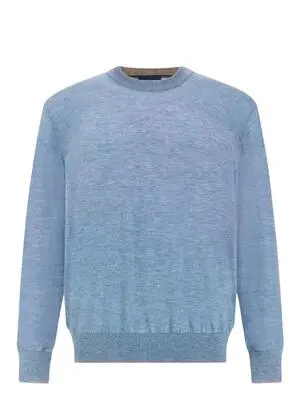 Paul & Shark Virgin Wool Marl Effect Crew-neck Sweater - Blue