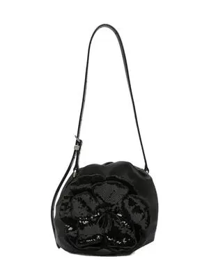ROTATE BY BIRGER CHRISTENSEN Flower Bon Bon Sequin-embellished Bucket Bag - Black