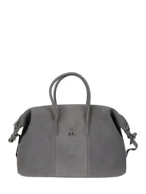 Patrizia Pepe Suede-finish Logo-plaque Tote Bag - Grey