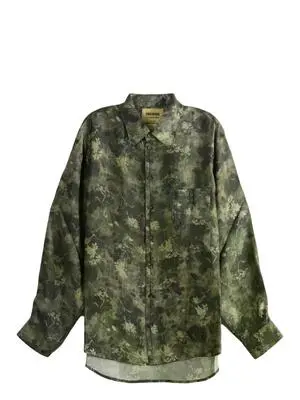 UMA WANG Floral-print Long-sleeve Shirt - Green