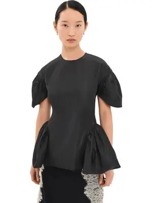Simone Rocha Sculpted Peplum Top - Black