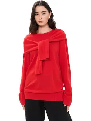 Source Unknown Tio Extra Shawl Sweater - Red