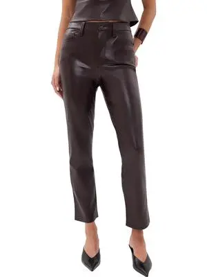 Joe's Jeans The Lyra Slim Ankle Vegan Leather Pants - Cabernet