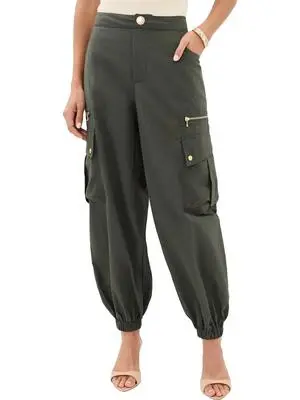 L'Agence Greer Balloon Cargo Jogger Pants - Ash Olive