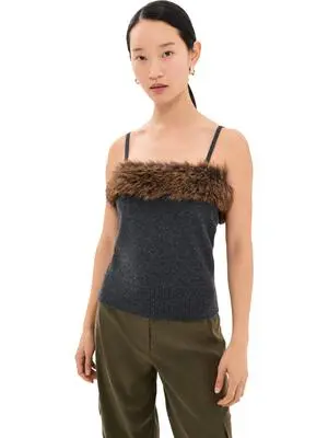 Marc Jacobs Faux Fur Lined Tank Top - Charcoal