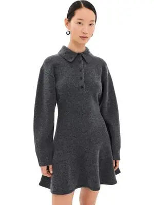 3.1 Phillip Lim Wool Blend Polo Mini Dress - Charcoal