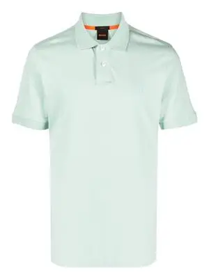 Hugo Boss Logo Embroidered Short-sleeved Polo Shirt - White