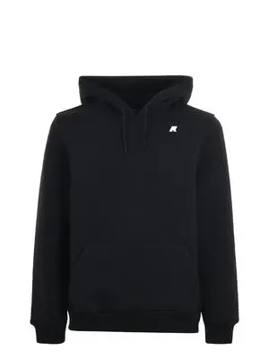 K-WAY K-Way Logo Patch Drawstring Hoodie Black