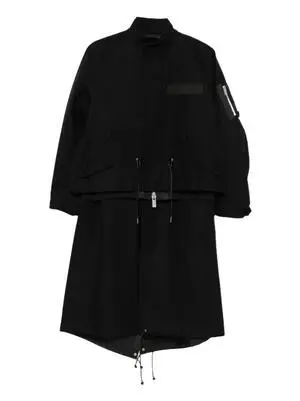 Sacai Layered-design Coat - Black