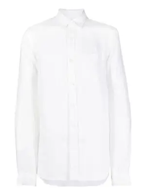 Vince Long-sleeve Linen Shirt - White