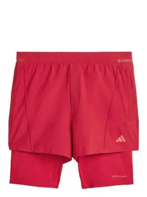 Adidas Entire Studios Layered Performance Shorts - Active Maroon