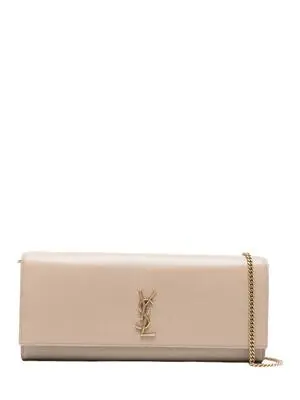 Saint Laurent Calf Leather Clutch Bag - Cream