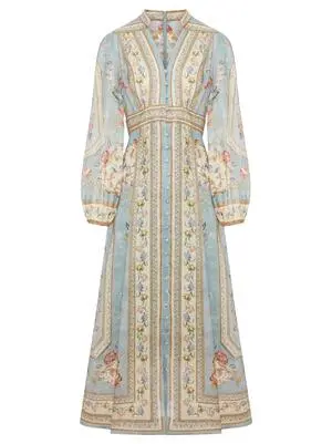 Zimmermann Roselight Plunge Midi Dress - Multicolor