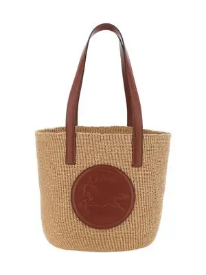 Chloé Horse Medal' Shopper In Straw Fabric - Multicolor