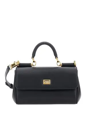 Dolce & Gabbana Crossbody Bag 'my Sicily' Mini With Adjustable And Removable Leather Strap For - Black