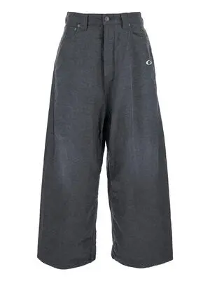 Balenciaga Cotton Oversize Pants With Logo - Multicolor