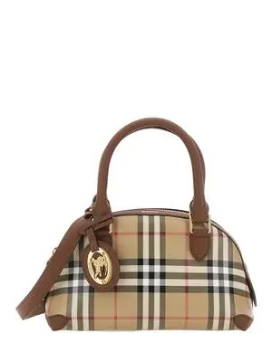 Burberry Primrose' Beige Handbag With Ekd Leather Tag And Adjustable And Removable Strap In Check Canvas For - Multicolor
