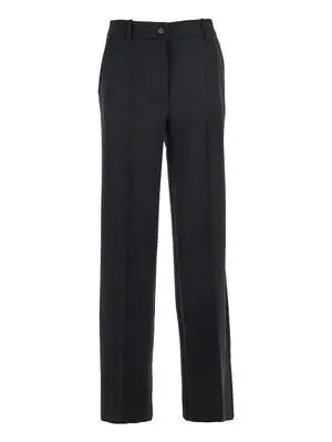 P.a.r.o.s.h Pants With Belt Loops In Wool Blend - Black